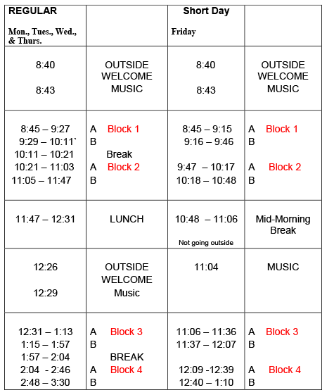 Office Hours & Bell Times - Tom Baines School